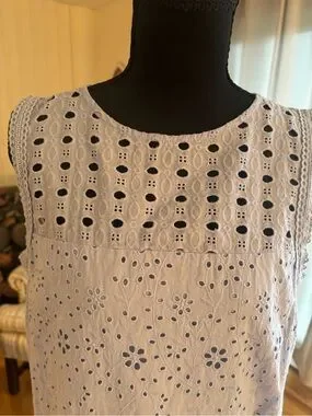 LOFT | Dresses | Loft Light Blue Eyelet Dress | Poshmark